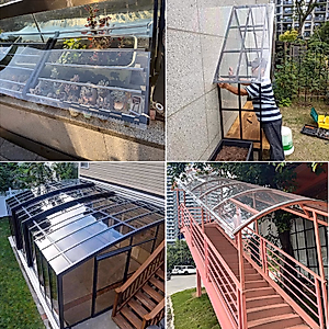 Polycarbonate Sheets Clear Acrylic Plastic Sheet - 2mm,3mm,4mm,5mm Thick,UV Protected,Glass Replacement Panels,for Shed Windows Roofing Greenhouse Canopy Carport,Custom (3.94x3.94in,3mm)