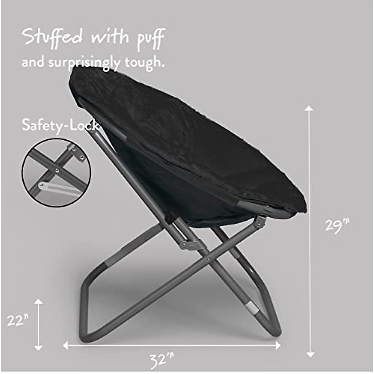 Urban Shop Faux Fur Saucer Chair, One Size, Black