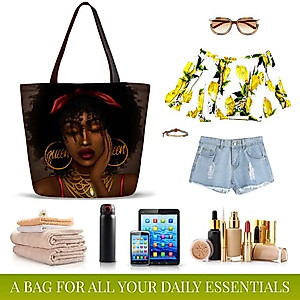 IAGM African American Tote Bag for Women African Shoulder Handbag Black Woman Satchel Bag For Work School