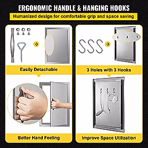 Mophorn BBQ Access Door 17W x 24H Inch, Vertical Single BBQ Door Stainless Steel, Outdoor Kitchen Doors for BBQ Island, Grill Station, Outdoor Cabinet