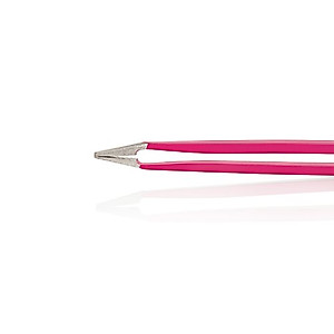 BEST SLANT TWEEZERS PINK Set Includes CASE and Ebook - Precision Eyebrows Tweezer - Stainless Steel - For Beautiful Eyebrows!