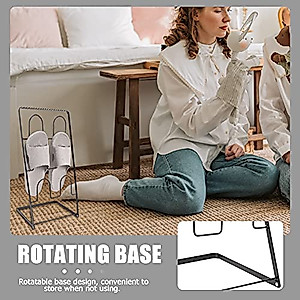 Cabilock 2pcs Style Indoor Shoes Rack Sandal Metal Slippers Tier for Vertical Use Space Black Portable Living Organizer Multi-Layer Shelf Holder Shelf: Saving Free Stand Sandals Storage