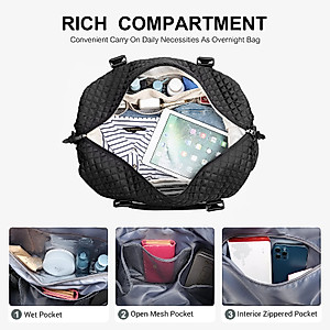 LOVEVOOK Weekender Bag for Women Cute Travel Tote Bag Gym Duffel Bag with Toiletry Bag Carry On Bag Overnight Bag with Wet Pocket Hospital Bag for Labor and Delivery