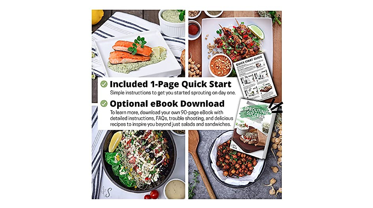 Sun & Sprouts Complete Sprouting Kit for Fresh Organic Sprouts