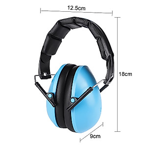 Kids Ear Protection Noise Reduction Safety Earmuffs NRR 25dB Hearing Protector Foldable Ear Defenders Noise Cancelling Headphones for Shooting Hunting Study Travel 2+ Years Blue