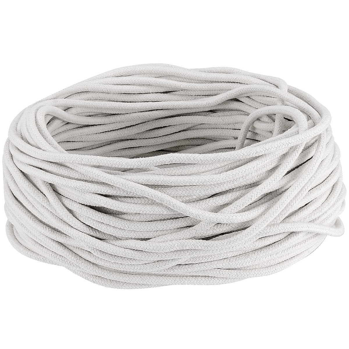 SINJEUN 1/4 Inch White Natural Cotton Rope, 328 Ft Cotton Clothesline with 2 Snap Hooks, All Purpose Braided Cotton Rope for Clothes Hanger Garden Flower, Craft Knitting Thread String