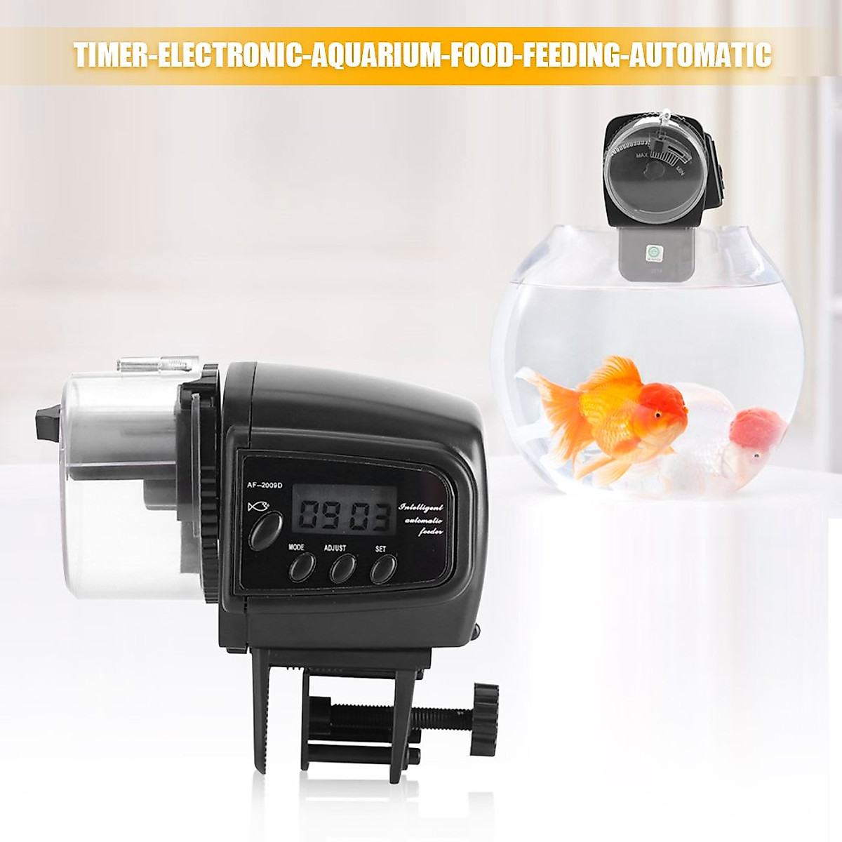 Yosoo Automatic Fish Feeder Turtle Feeder for Aquarium Fish Tank Vacation Weekend Fish Food Dispenser with Automatic Digital Timer for Flake Pellets Aquarium Fish Tank (Not Included Batteries)