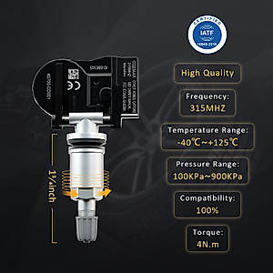 Marsflex TPMS Sensor Fit for Chrysler 200 300 Pacifica Sebring, for Dodge Avenger Charger, for Jeep Commander Compass Wrangler, Tire Pressure Monitoring System OE: 68001696AB, 68078861AA 315MHZ