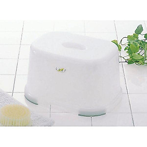 JapanBargain, Japanese Bath Stool Shower Stool Chair Toilet Step Stool Compact Size, Made in Japan (Small-White, 1)