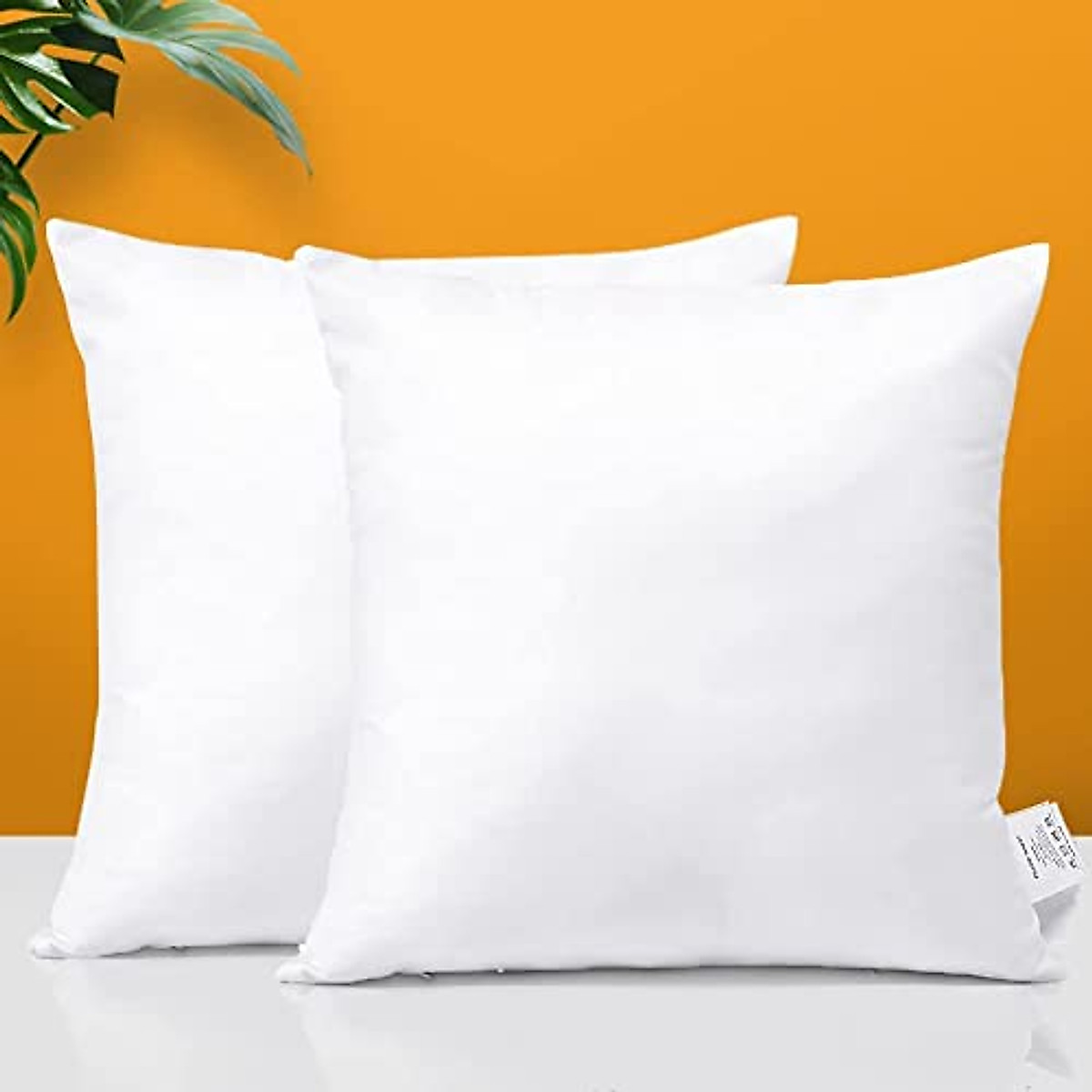 OTOSTAR Outdoor Waterproof Throw Pillow Inserts 18 x 18 Inches Premium Water Resistant Decorative Pillow Inserts Square Pillows for Couch Sham Cushion Stuffer Garden Furniture Patio Bench,Pack of 2