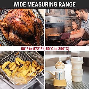 ThermoPro TP03 Digital Meat Thermometer for Cooking Kitchen Food Candy Instant Read Thermometer with Backlight and Magnet for Oil Deep Fry BBQ Grill Smoker Thermometer