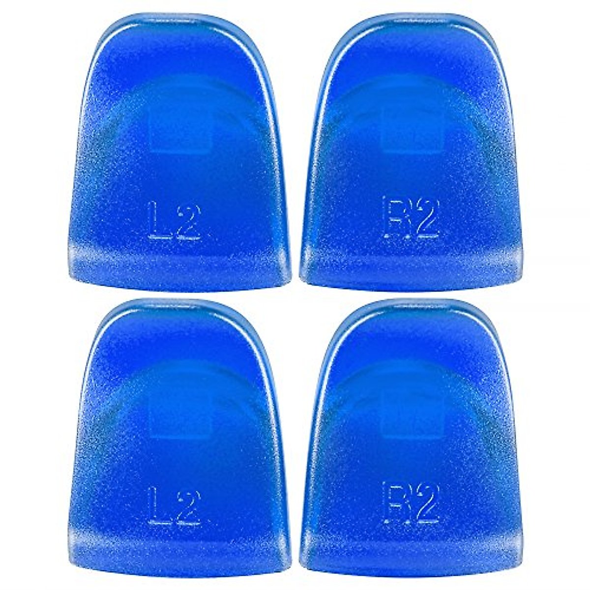 eXtremeRate Clear Blue 2 Pairs L2 R2 Buttons Extention Trigger for PS4 Controller, Game Improvement Adjusters Extenders for PS4 Controller JDM-030