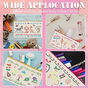 WEBEEDY 10 Sets Blank DIY Craft Bag Kit Decorate Your Own Canvas Pouch Zipper Pen Pencil Case Painting Makeup Bag Invoice Bill Bag Multi-Purpose Travel Toiletry Bags