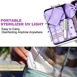 VANELC UV Light Sanitizer Wand, Portable UVC Travel Wand Ultraviolet Disinfection lamp Without Chemicals for Hotel Household Wardrobe Toilet Car Pet Area