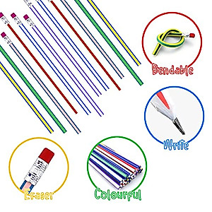 Flexible Pencils,48 Pieces Bendy Pencils,Colorful Soft Bendable Pencils with Eraser for Students Kids as School Teachers Prizes