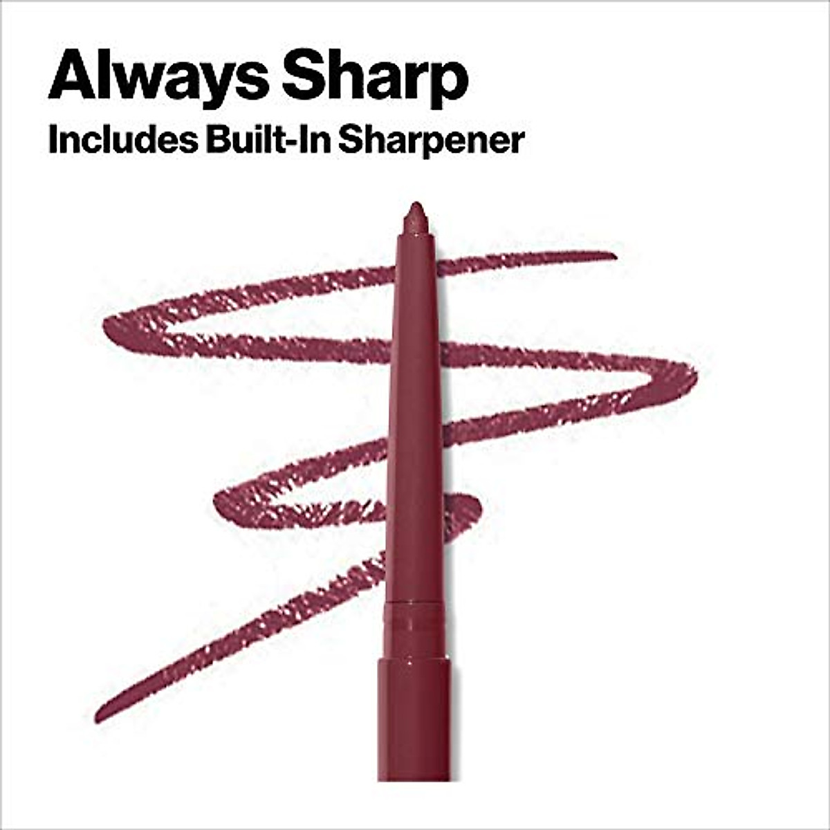 REVLON Lip Liner, Colorstay Lip Makeup with Built-in-Sharpener, Longwear Rich Lip Colors, Smooth Application, 665 Plum, 0.01 oz