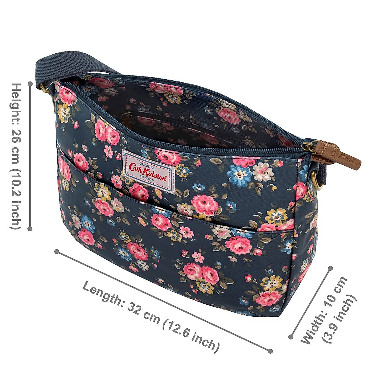 Cath Kidston Matt Oilcloth The All Day Bag Crossbody Handbag Latimer Rose Colour Navy