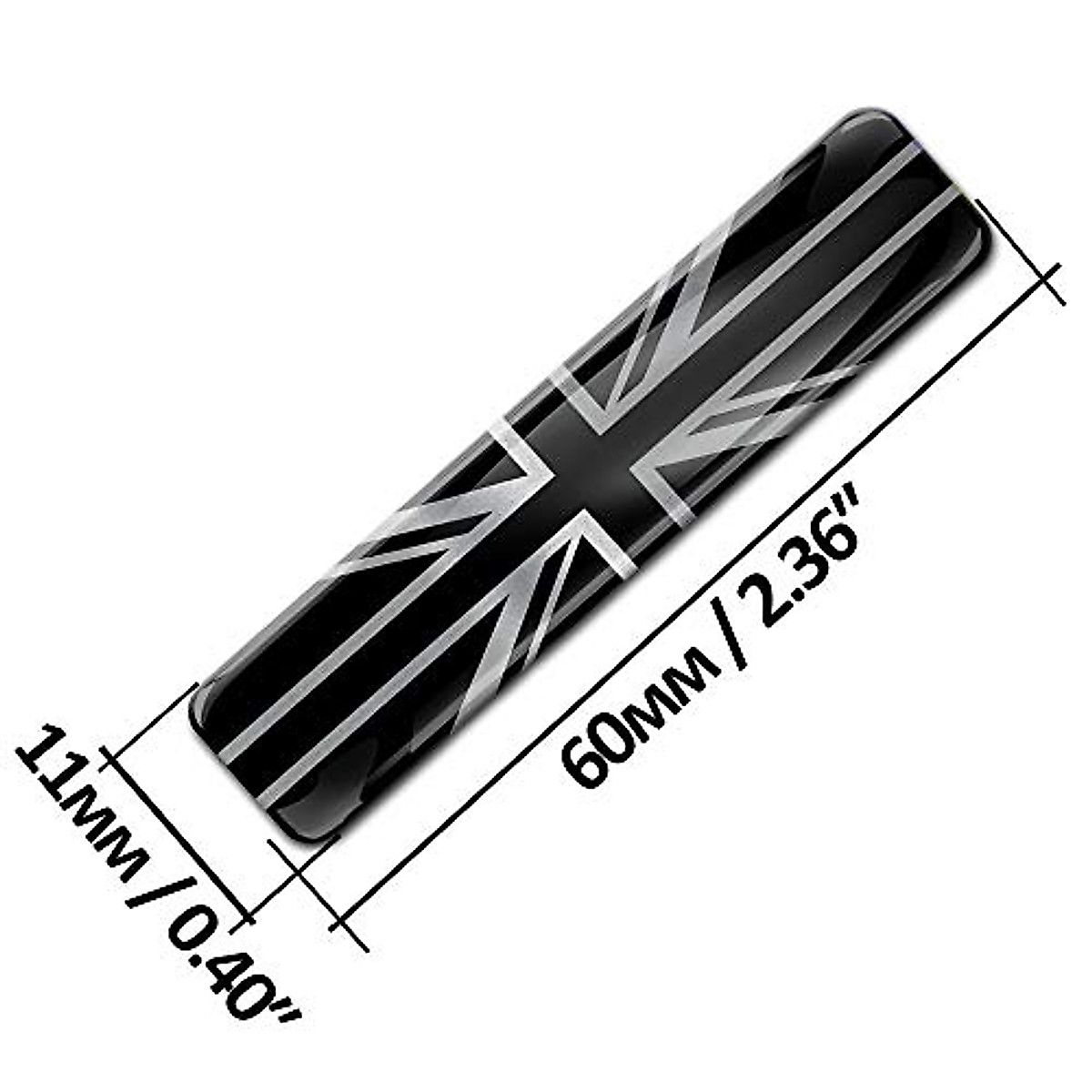 BiomarLabs 4 x 3D Domed Silicone Silver Stickers Decals UK United Kingdom Union Jack National Great Britain England Flag Car Motorcycle Helmet F 127