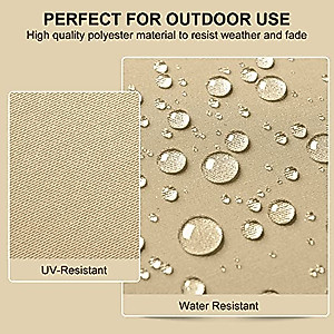 Wellsin Outdoor Chair Cushions for Patio Furniture - Patio Chair Cushions Set of 4 - Waterproof Square Corner Outdoor Seat Cushions 18.5"X16"X3", Khaki