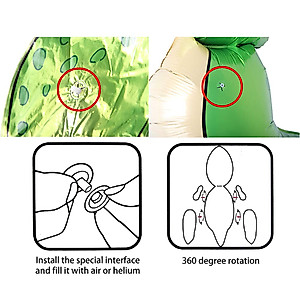 Self standing Dinosaur Tyrannosaurus Animal Balloons for Birthday Party Baby Shower Decoration Kit Inflatable Party Supplies Decorations Gift Kids and Adults (Green)