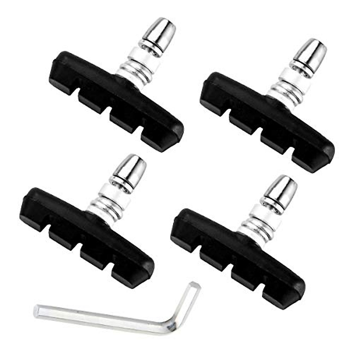 Chooee Bike V-Brake Pads, Bicycle 55mm Brake Blocks Set, 2 Pairs Universal Brake Shoes, Black