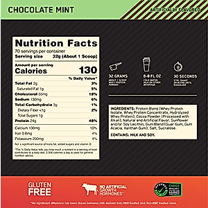 Optimum Nutrition Gold Standard 100% Whey Protein Powder, Chocolate Mint, 5 Pound (Package May Vary)