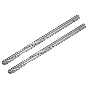 uxcell 7mm Cutting Dia Cemented Carbide Twist Extra Long Drill Bit with Round Straight Shank for Hardened Steel Stainless Steel, 130mm Length 2 Pcs