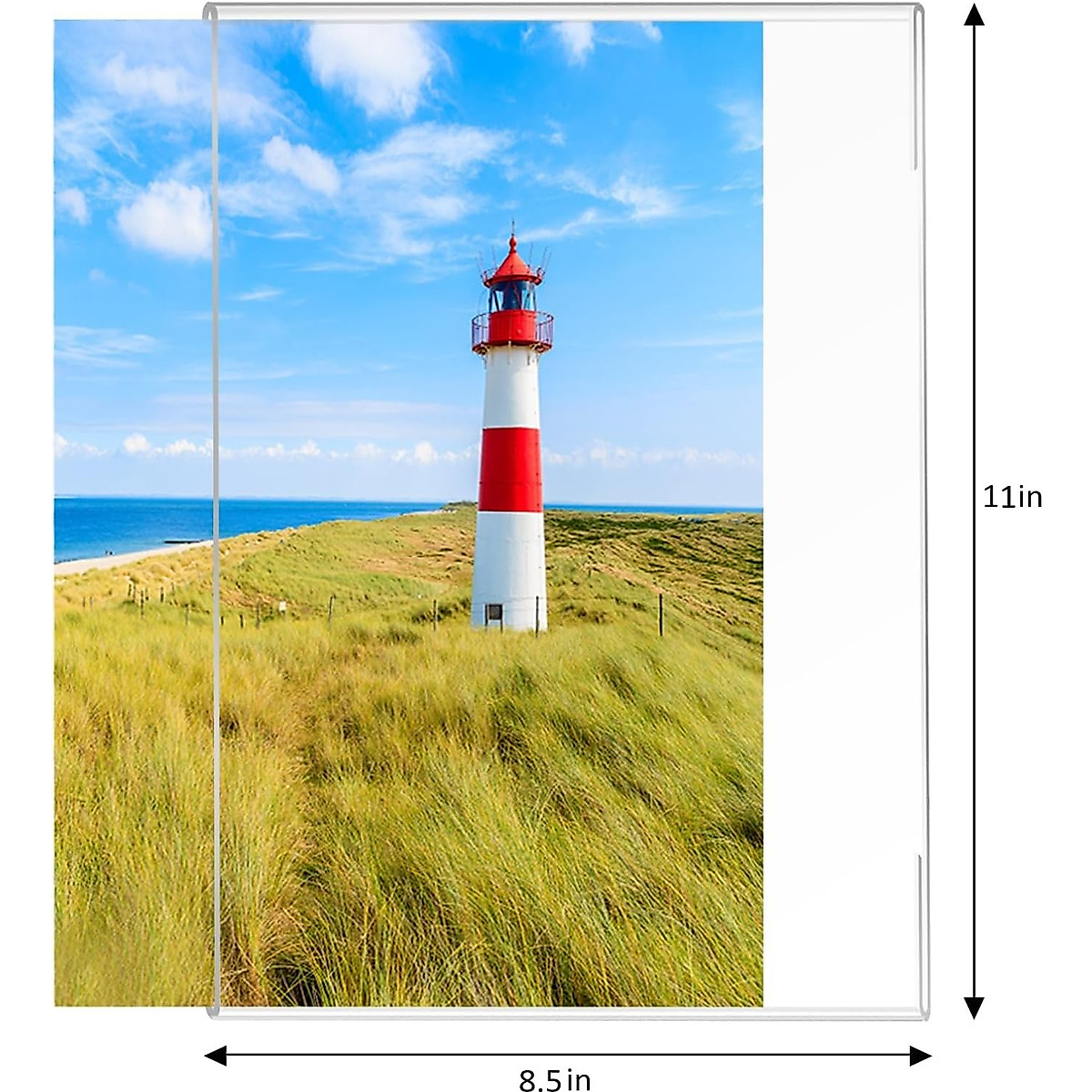 Ludery 8.5x11 Acrylic Picture Frames,Set of 6 Clear Photo Frame for Wall,Clear Frameless picture Frames 8.5 x 11,Floating Hanging Picture Frames 8.5 x 11 for Home, School, Office