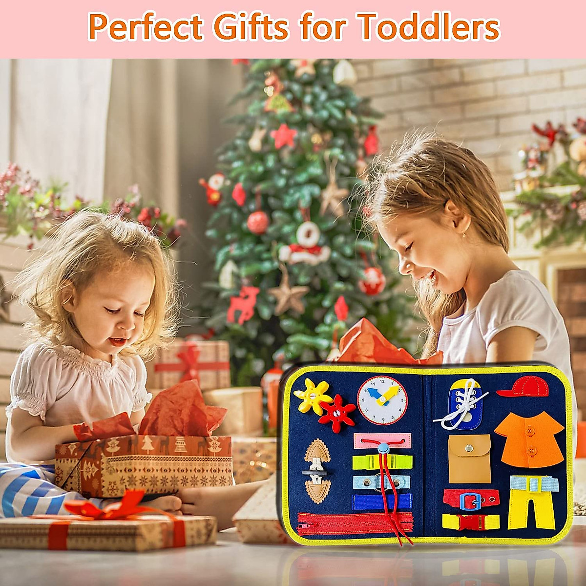 gotbble Montessori Busy Board Toddler Toys, Learning Toys for Toddlers 1-3 Years Old, Preschool Toys Toddler Travel Toys