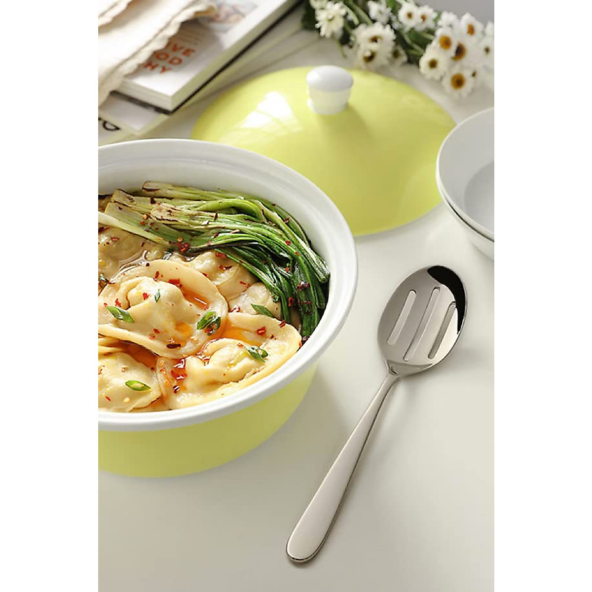 DANIALLI 45-Piece Silverware Set for 8 with Hostess Serving Utensils - 18/10 Stainless Steel, Modern Fidenza Flatware, Mirror-Polished, Dishwasher Safe (45-Piece Dining Set with 5-Piece Serving Set)