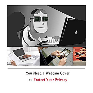 NEPAK 18 Pack Webcam Cover 0.026 Inch Ultra Thin,Webcam Cover Slide,Laptop Camera Cover Slide for PC, MacBook, iMac, Computer, iPad(Black)