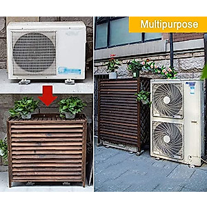 YPINKZ Wooden Air Conditioner Hider Fencing,Wood Air Conditione Flower Stand,Wood Air Conditioning Privacy Screen,Brown,100x43x94cm,110x50x105cm (Size : 85x35x75cm(33.5x14x29.5in))