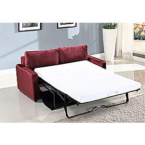 US Pride Furniture Knightsville Velvet 70 ' Square Arms Sofa Bed Sofabed, Burgundy