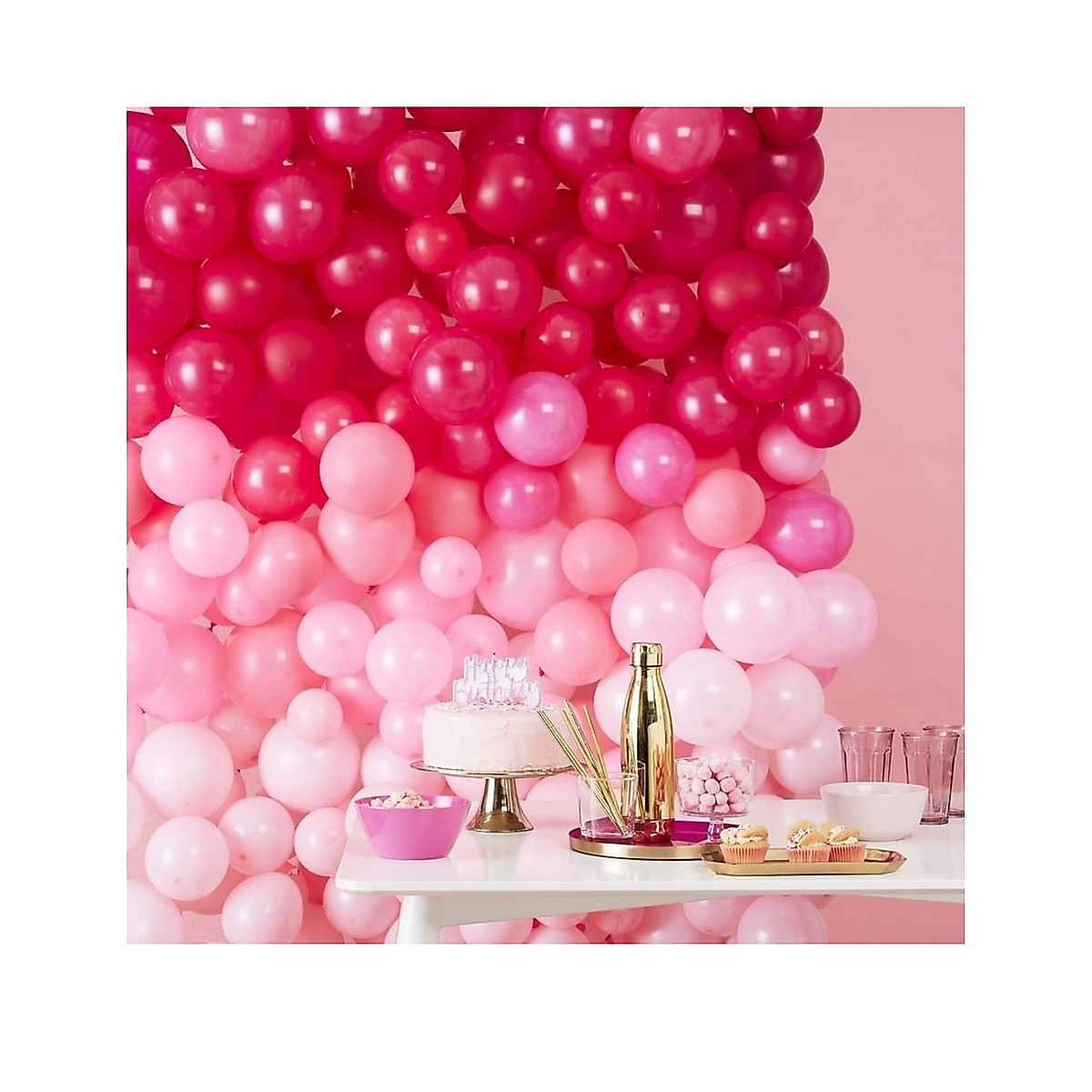 Ginger Ray Ombre Pink Balloon Latex Wall Party Decoration Alternative Arch Selfie Backdrop, Stargazer Birthday, DIY 210 Pack