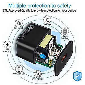 18W USB C High-Speed Charger Adapter Compatible with ZTE Zmax Pro Z981/Blade Z Max Z982/ZTE Zpad/Grand X3 Z959 /Grand X4 Z956 /Max XL/MAX Duo/Grand X Max 2 Z988 /Axon 9 Pro/Axon 7, 5Ft Charger Cable