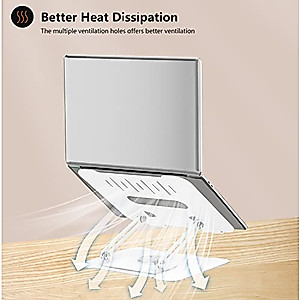 NIWOLT Laptop Stand Adjustable Computer Stand with 360° Rotating Base, Ergonomic Laptop Riser for Collaborative Work, Dual Rotary Shaft Foldable Notebook Stand, fits for All 10-16" Laptops (White)