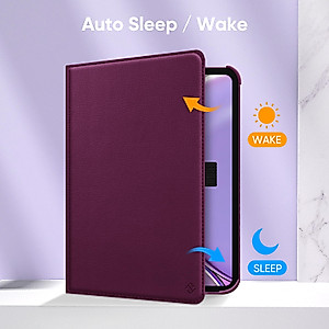 Fintie Rotating Case for iPad Mini 7 (A17 Pro, 7th Generation) 2024 / iPad Mini 6 (6th Gen) 8.3 Inch - 360 Degree Swiveling Stand Protective Back Cover, Auto Wake/Sleep, Purple