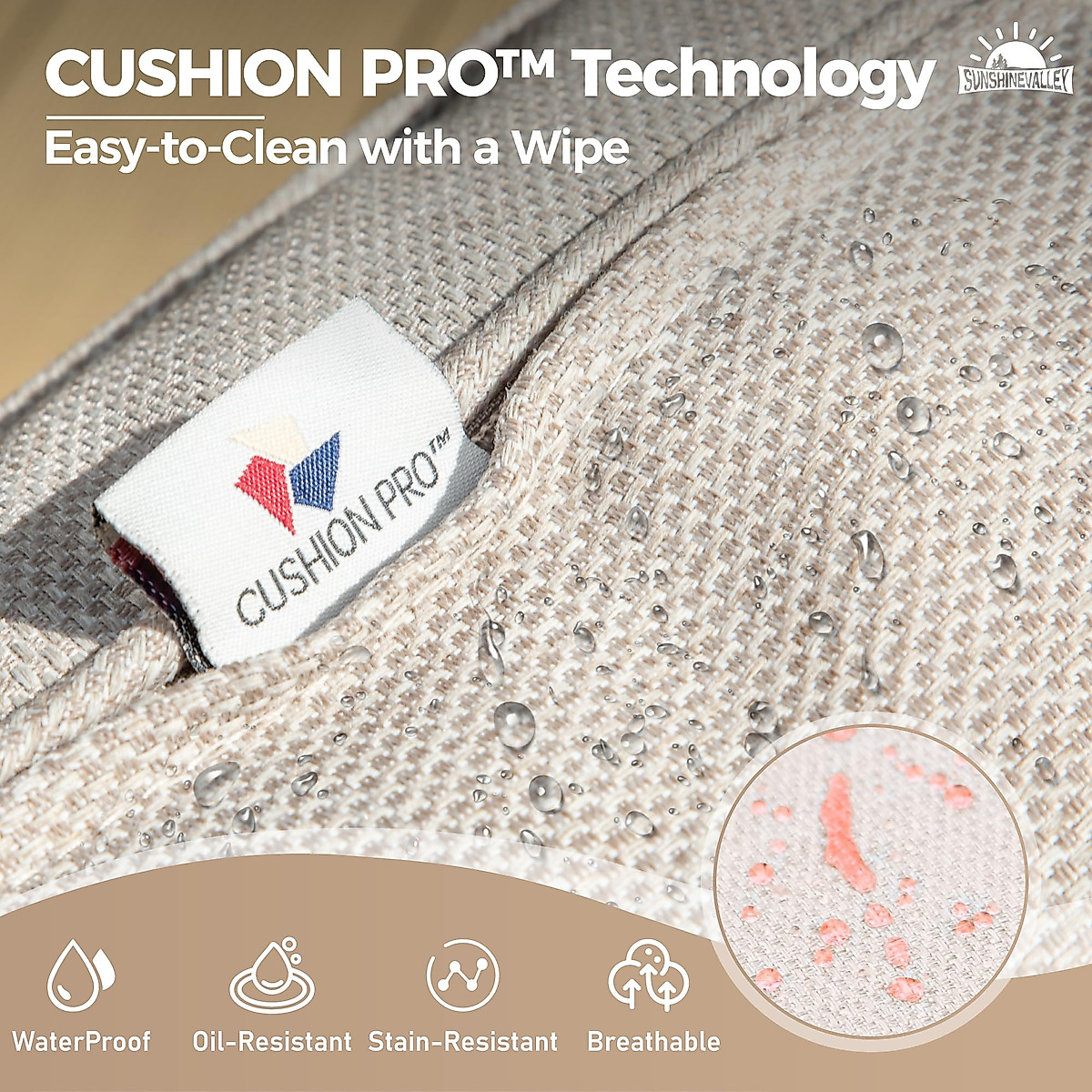 SUNSHINE VALLEY Patio Furniture Set, Modern Metal Outdoor Patio Furniture, 3 Seater Sofa, 2 Fixed Chairs, 2 Rocking Chairs, 2 Ottomans and 5.75" Extra Thick Cushion, Patio Conversation Set for Garden