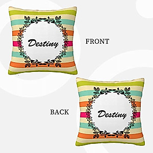 KPSheng Personalized Floral Pillow 5 Designs Flower Pillow with Name Custom Name Throw Pillow Covers for Sofa Living Room Gifts for Girls, Mother's Day Birthday Gift idea
