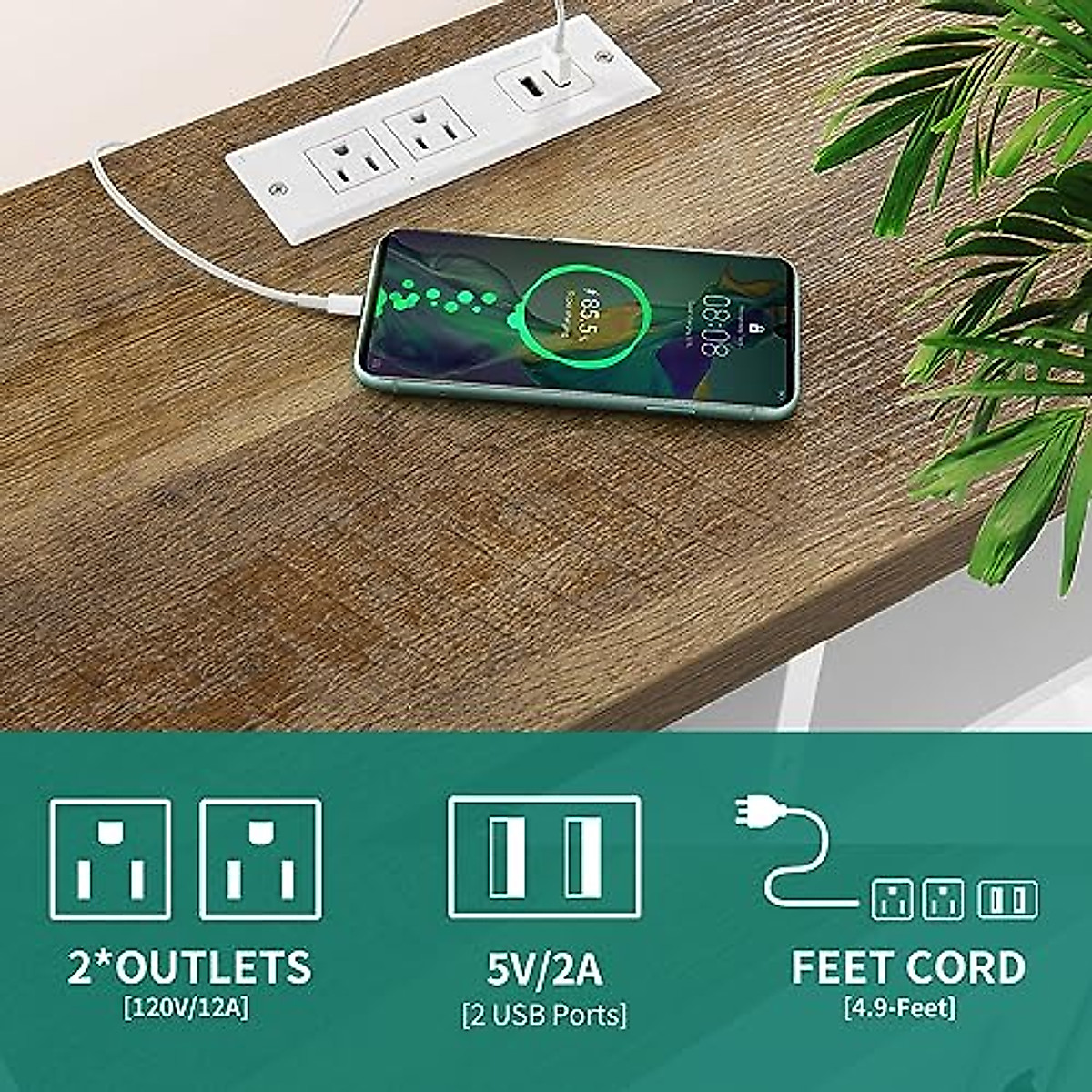 YITAHOME Farmhouse Console Table for Entryway with Charging Station, 40 inch Entryway Tables with Storage Shelf Narrow Sofa Table for Entryway, Living Room, Hallway, Grey Wash