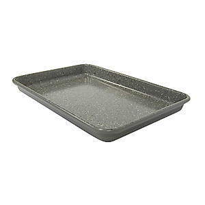 casaWare 9 x 6 x 0.75-Inch Toaster Oven Ultimate Series Commercial Weight Ceramic Non-Stick Coating Baking Pan (Silver Granite)