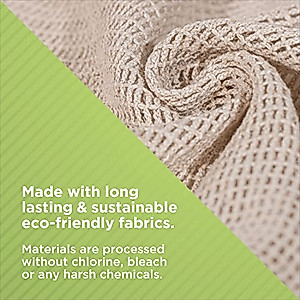 Bean Products Hemp Washcloth - Loose Weave Design for Effective Cleaning - Open Knit Exfoliating Wash Cloth - Fast Drying, Anti-Fungal, Eco-Friendly Hemp & Organic Cotton - 10” x 12”, 1 Pack