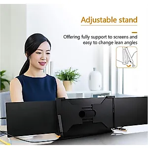 FKA Portable Monitor for Laptop, Portable Screen, Dual or Triple Screen 13.3''1080P IPS USB-A/Type-C/HDMI Monitor Extender, Compatible with 14.5''-16''Laptop, Splint is Retractable, Stretch Bracket Be