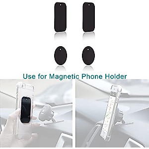 Mount Metal Plates Replacement Kits with 3M Adhensive for magnetic Car Mount Phone Holder 4 Pack (2 Rectangle 2 Round)