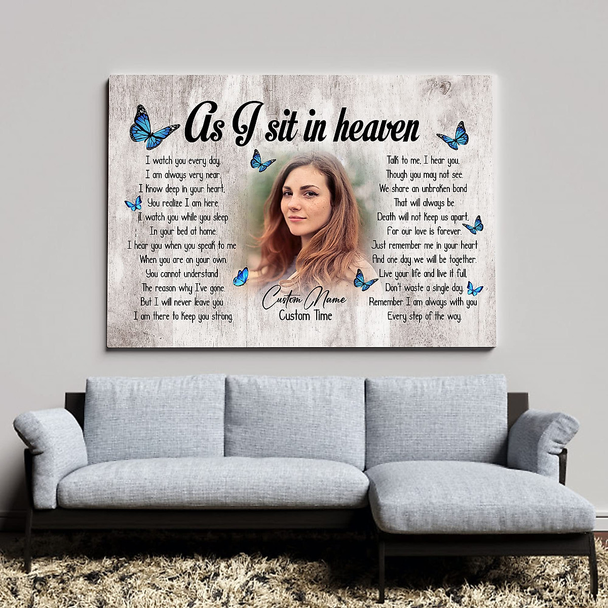 Personalized Memorial Canvas for Loss of Loved one, Sympathy Gift for Loss of Sister Daughter Mom - I Never Left You- VTQ133 (16x12 inch)