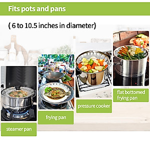 IQworks Steamer Basket, Stainless Steel Folding Steamer Basket (6 to 10.3 inches), 3rd Generation, Steamer for Cooking, Vegetable Steamer, Steamer Basket for Pot, Expandable to Fit Various Sizes