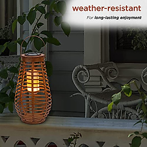 Alpine Corporation QLP1344SLR-HH-S-TM Alpine Small-Metal Cylinder Solar Lantern, Gray