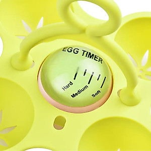 Egg Cooker: Egg Holder for Boiled Eggs - Quick, Efficient & Fail-Proof Color-Changing Egg Timer - Boil Up to 4 Eggs to Perfection Without Cracks or Guesswork! - In Water Timer for Boiled Egg