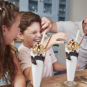 TOPZEA 4 Pack Tall Beer Glass, 13.5oz Bar Cocktail Glasses Old Fashioned Pilsner Craft Beer Mug, Footed Sundae Cup Beverage Glasses for Tropical Drinks, Parfait, Milkshake, Juice, Soda