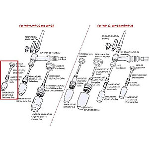 WeldingCity 10-pk Ceramic Cup 13N11 (#7, 7/16") for TIG Welding Torch 9, 20 and 25 Series in Lincoln Miller ESAB Weldcraft CK Everlast